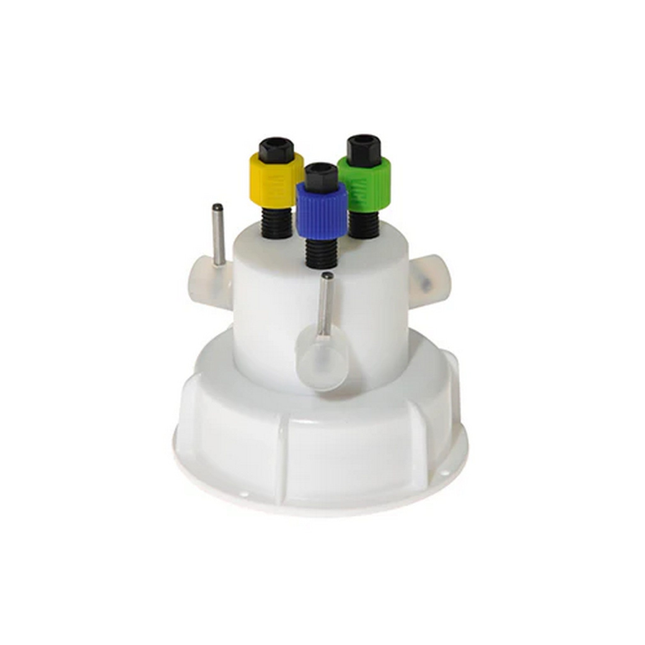 Cap, GL45, 3 Ports, with Valves – Chromatographic Specialties Inc.